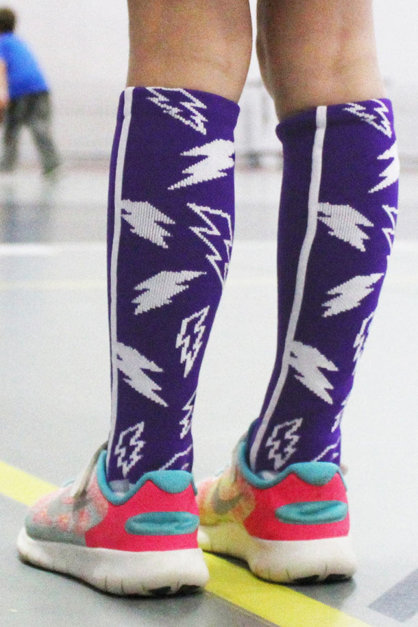 Lightning Bolt Socks Over the Calf Socks Team Colors – MadSportsStuff