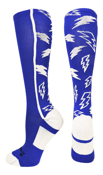 Lightning Bolt Socks Over the Calf Socks Team Colors – MadSportsStuff