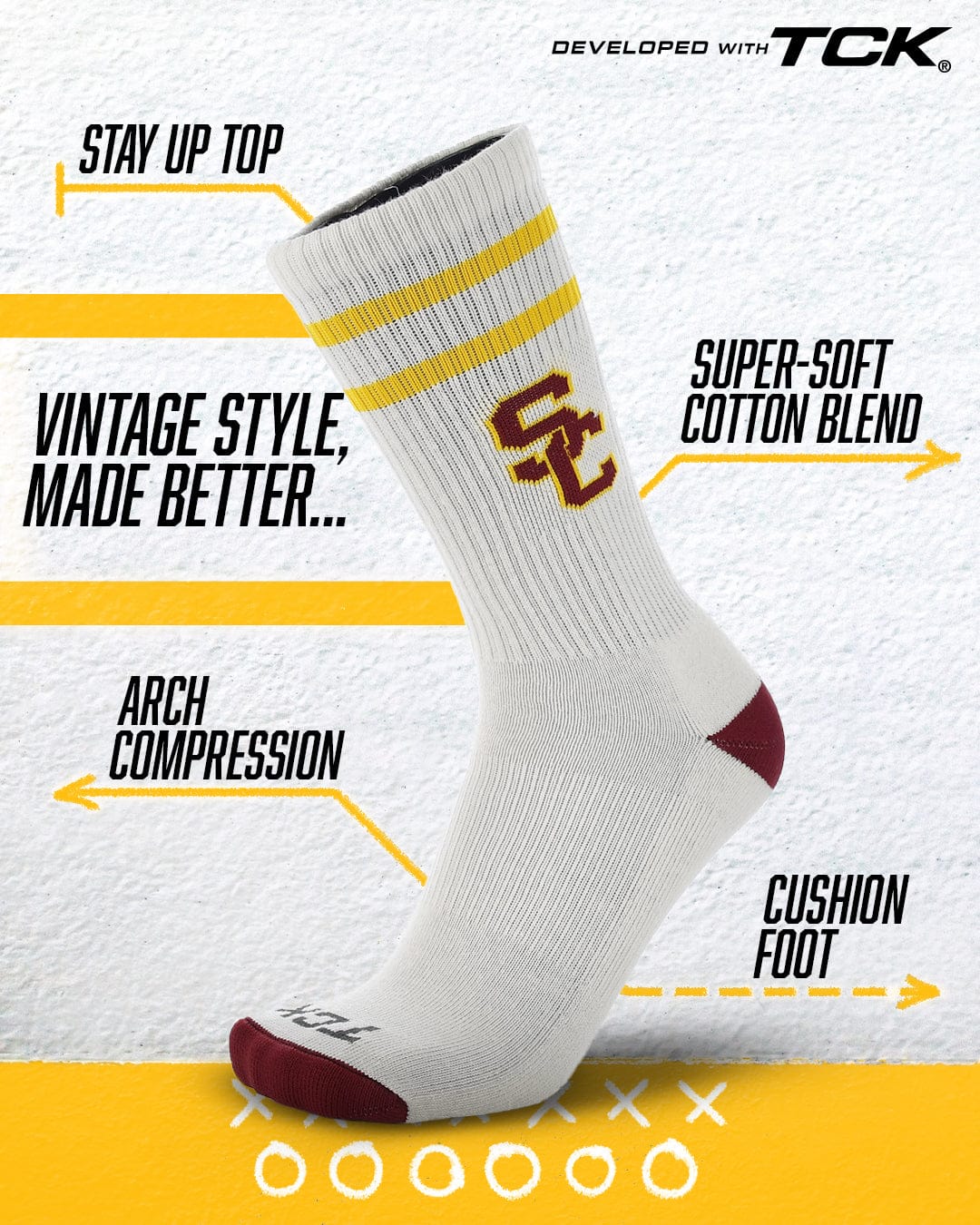 USC Trojans Socks | NCAA Vintage | Game Day Apparel – MadSportsStuff